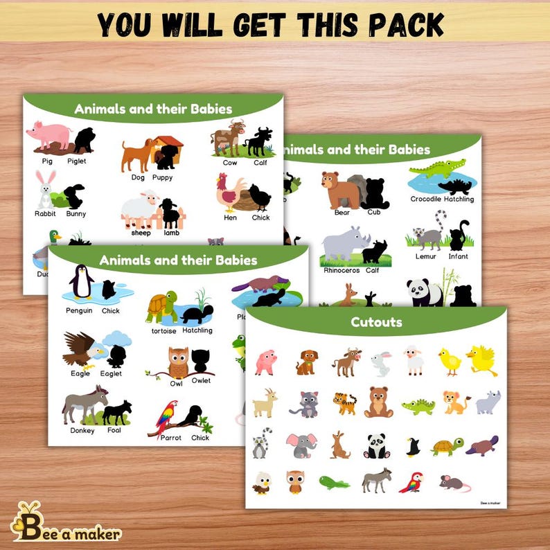 Animals and Their Babies Matching Activity | Printable Busy Book Pages ...