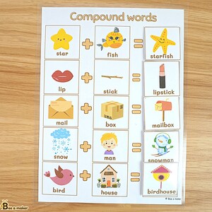 Compound Words Busy Book Printable Pages, Toddler, Preschool ...