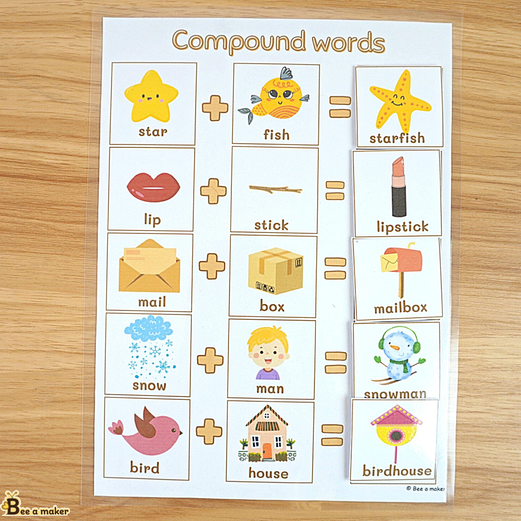 Compound Words Busy Book Printable Pages, Toddler, Preschool ...