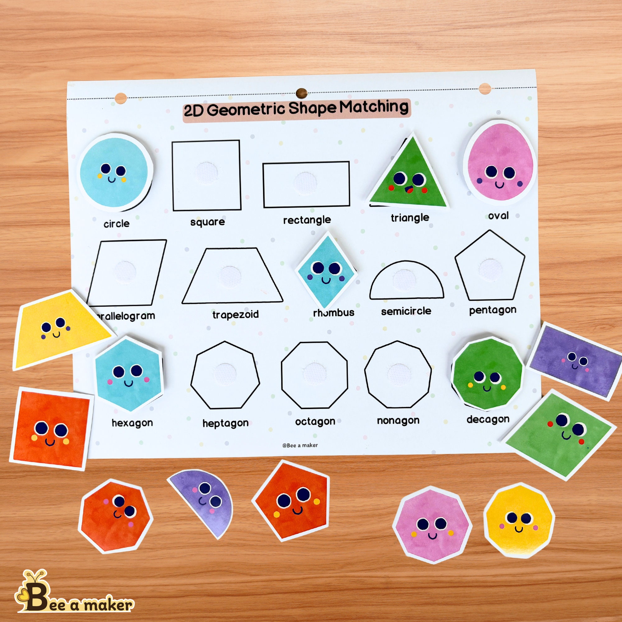 2D Geometric Shape Matching Busy Book Activity Page - Etsy