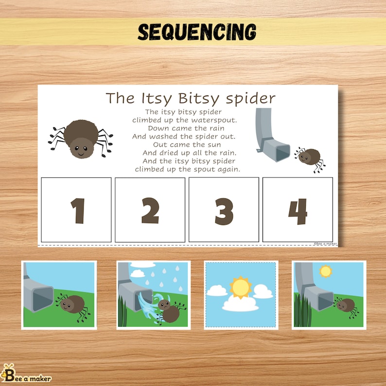 Itsy Bitsy Spider Busy Book, Sequencing and Poster - Etsy