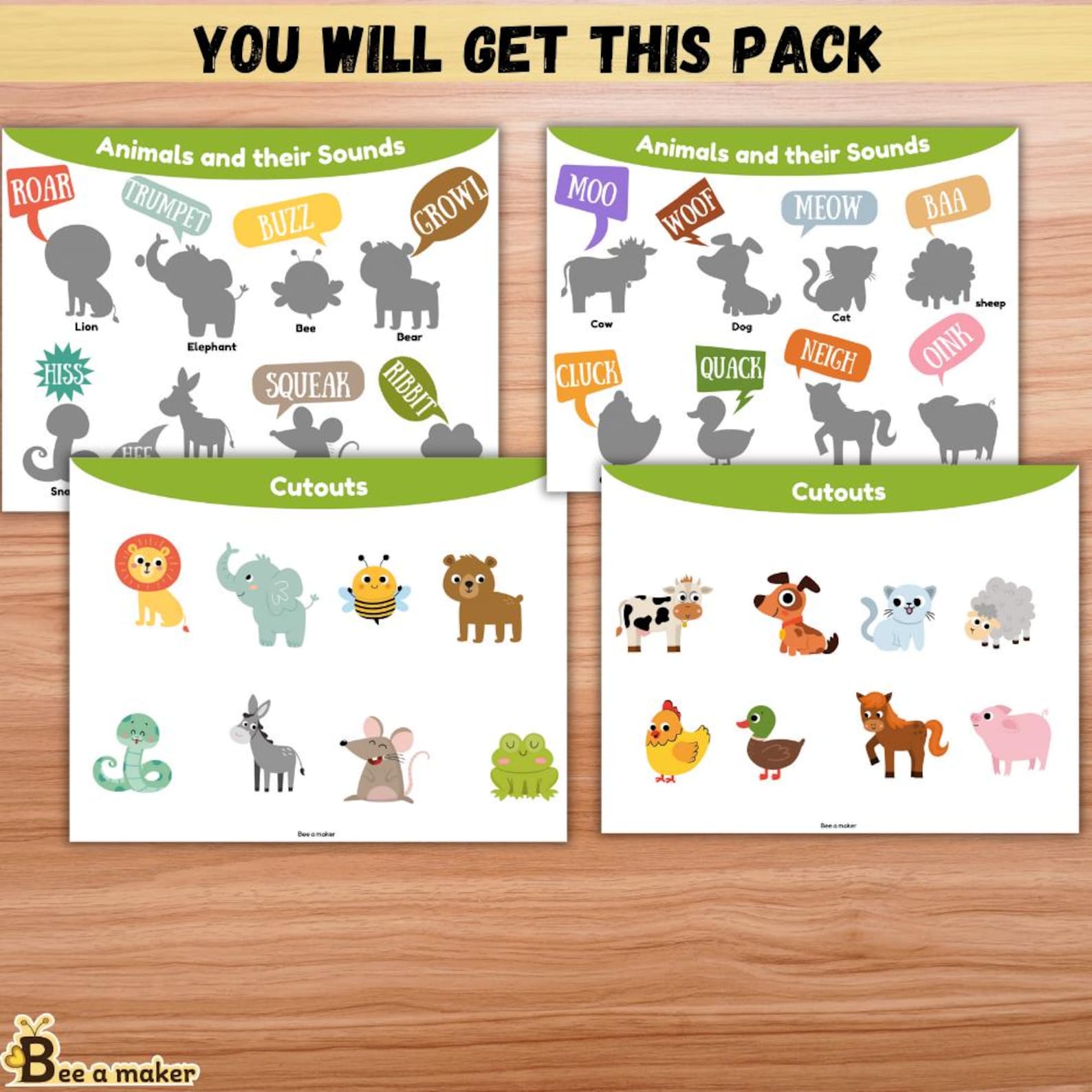 Animals and Their Sounds Busy Book Page | Animal Sound Matching ...