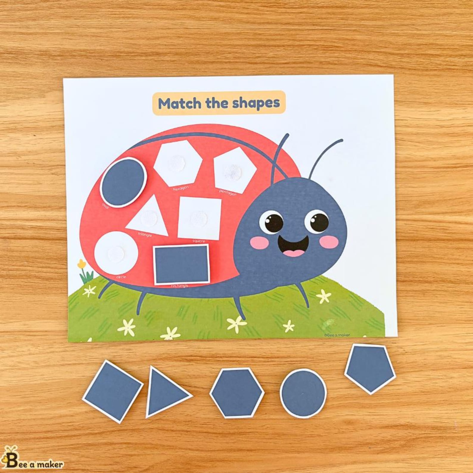 Ladybug Shape Matching Busy Book Page Activity - Etsy