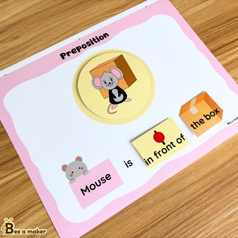 Preposition Busy Book Page - Etsy
