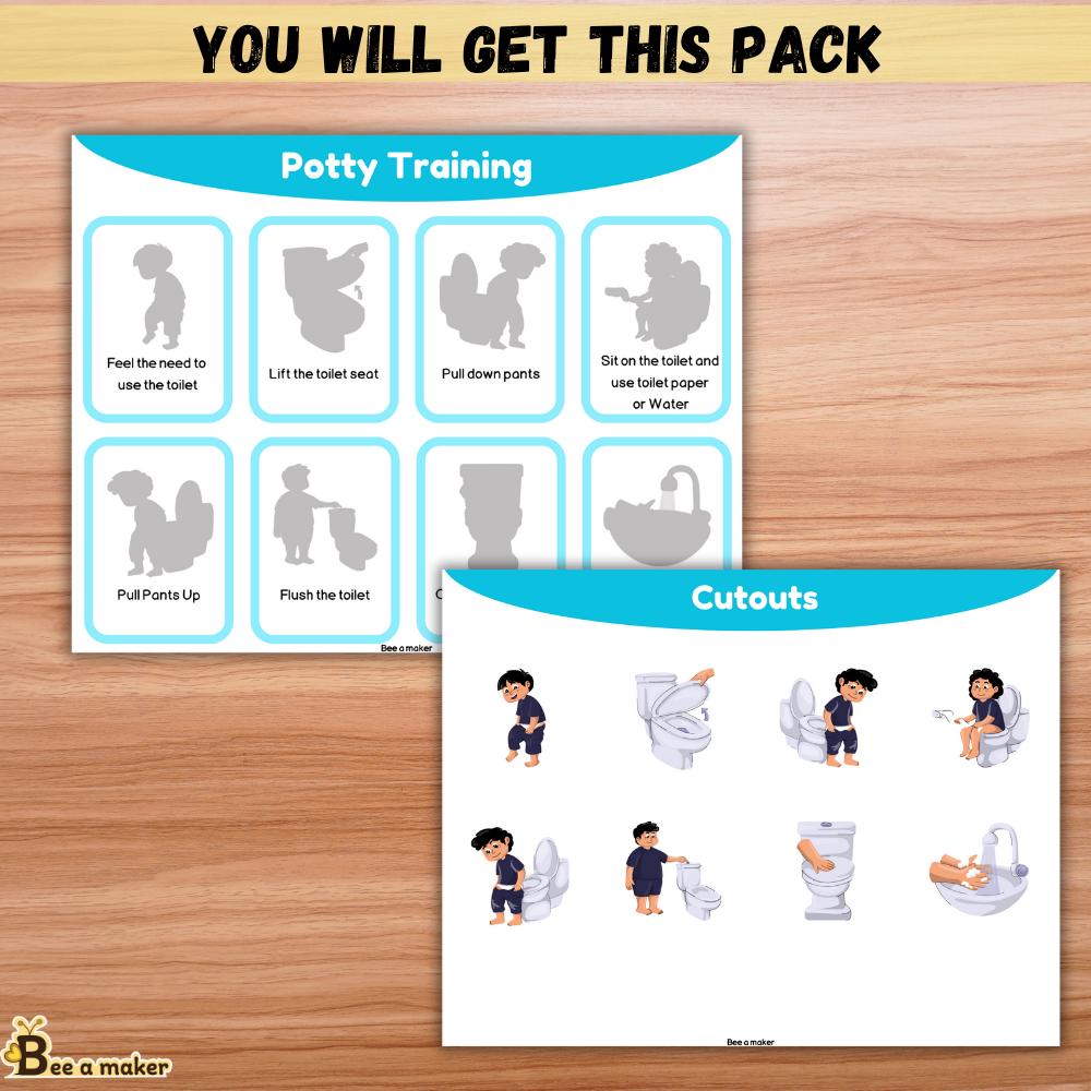 Potty Training Busy Book Page – Step-by-step Toilet Routine for ...
