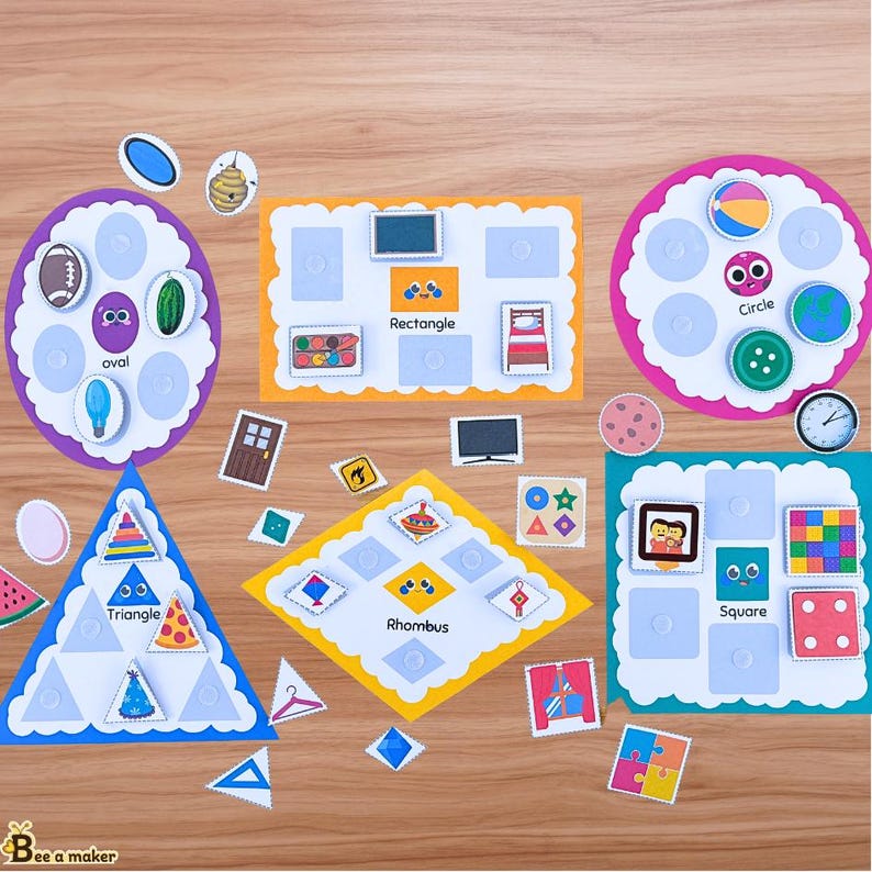 Shape Sorting Activity Pdf, Homeschool Activity, 2D Shapes Game, Shape ...