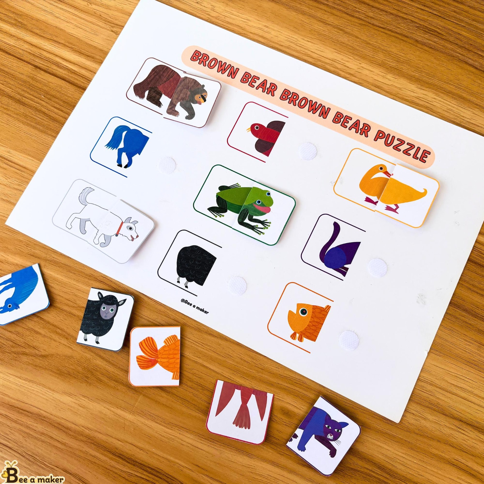 Brown Bear Brown Bear Puzzle Activity, Inspired From Eric Carle - Etsy