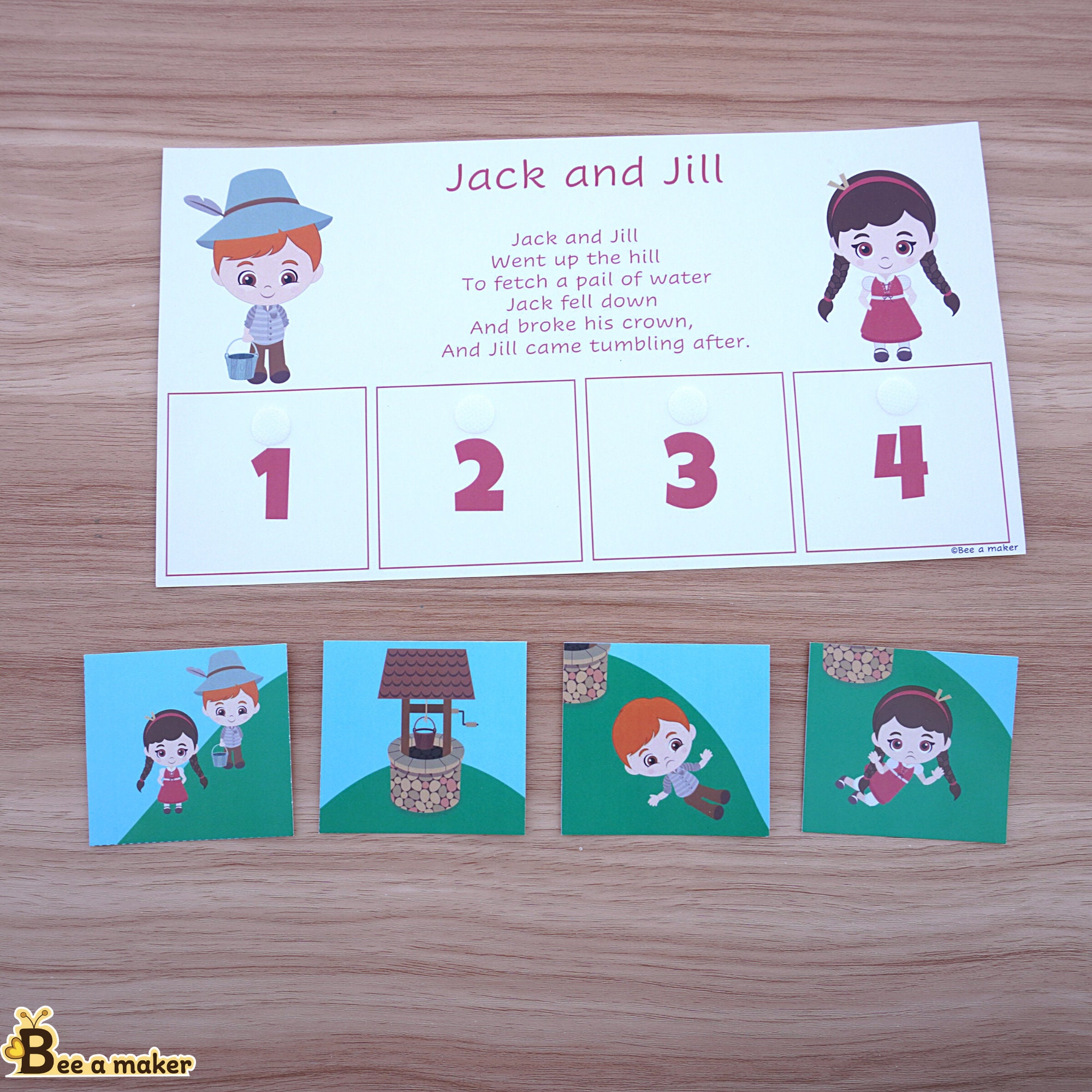 Jack and Jill Nursery Rhyme Busy Book Page Activity and Sequencing - Etsy