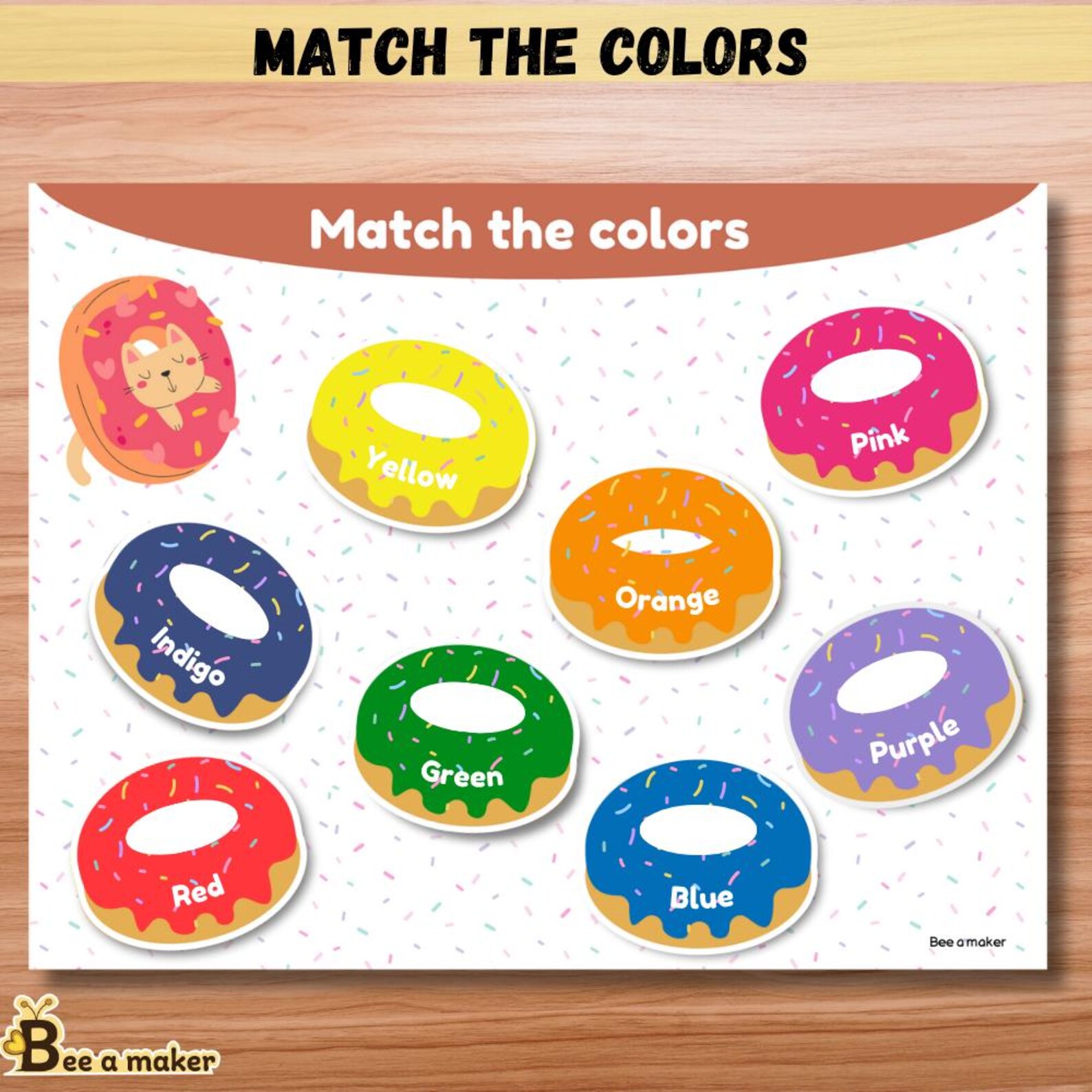 Printable Color Matching Donut Game | Busy Book Page for Toddlers ...