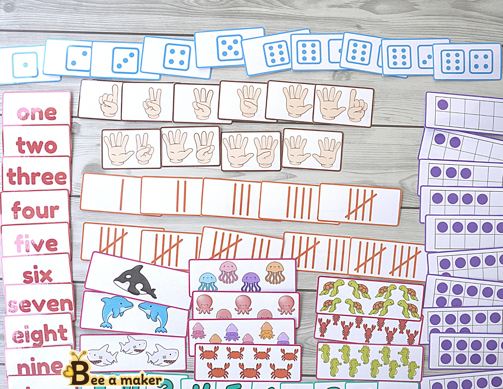 Counting Practice Numbers 1-10 Printable for Busy Book - Etsy