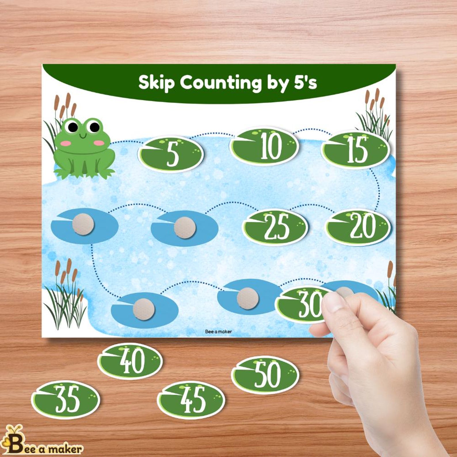 Frog Skip Counting Activity | Busy Book Math Printable | Count by 2s ...
