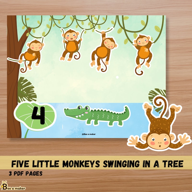 Five Little Monkeys - Etsy