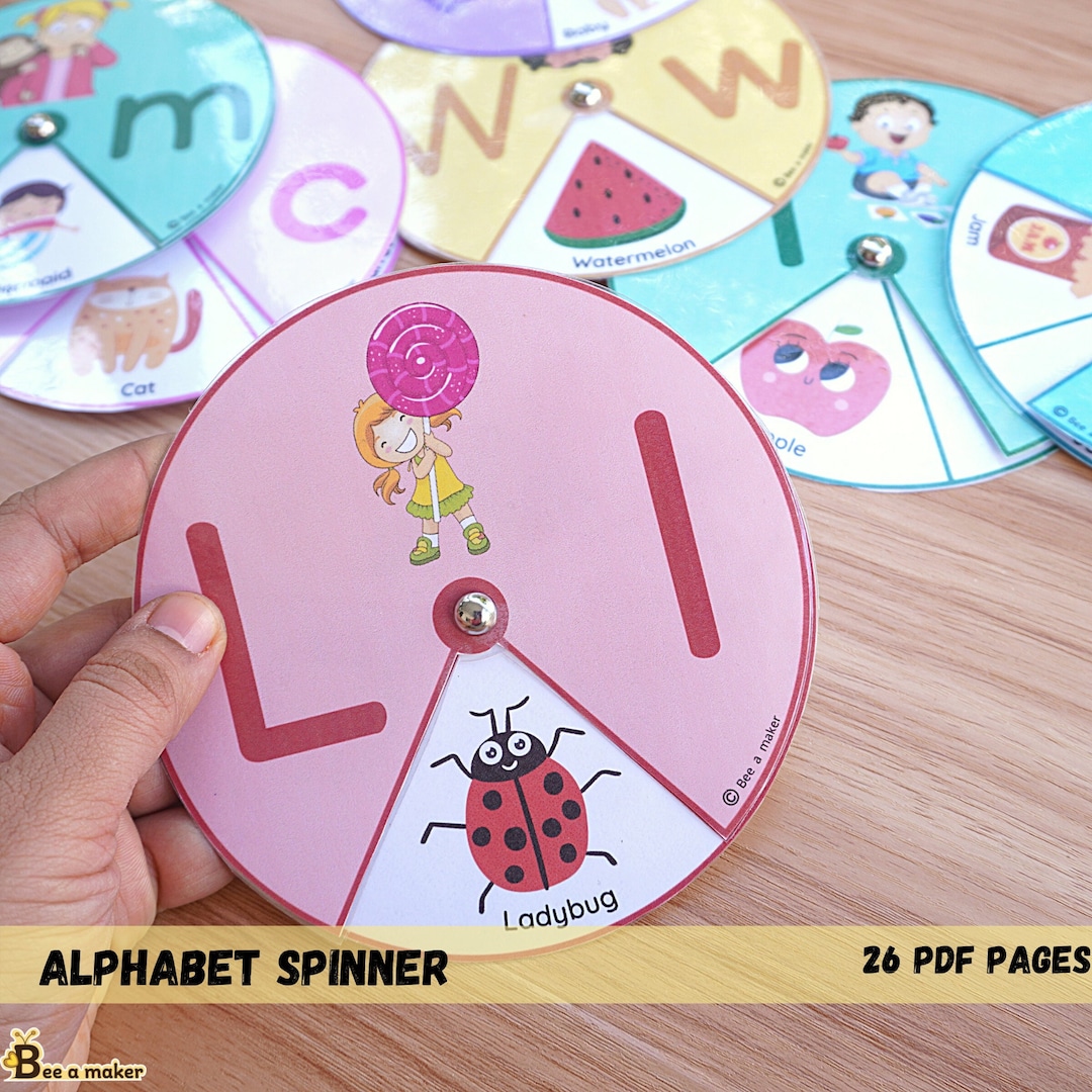 Alphabet Spinner- Uppercase and Lowercase Alphabet Spinner - Etsy
