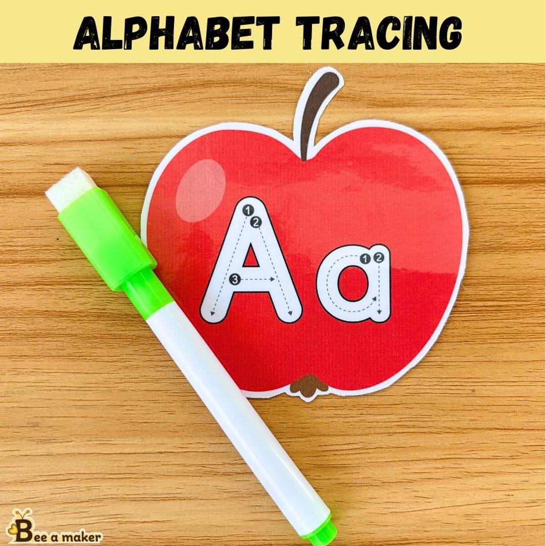 Alphabet Tracing, Flashcard, Montessori Activity - Etsy