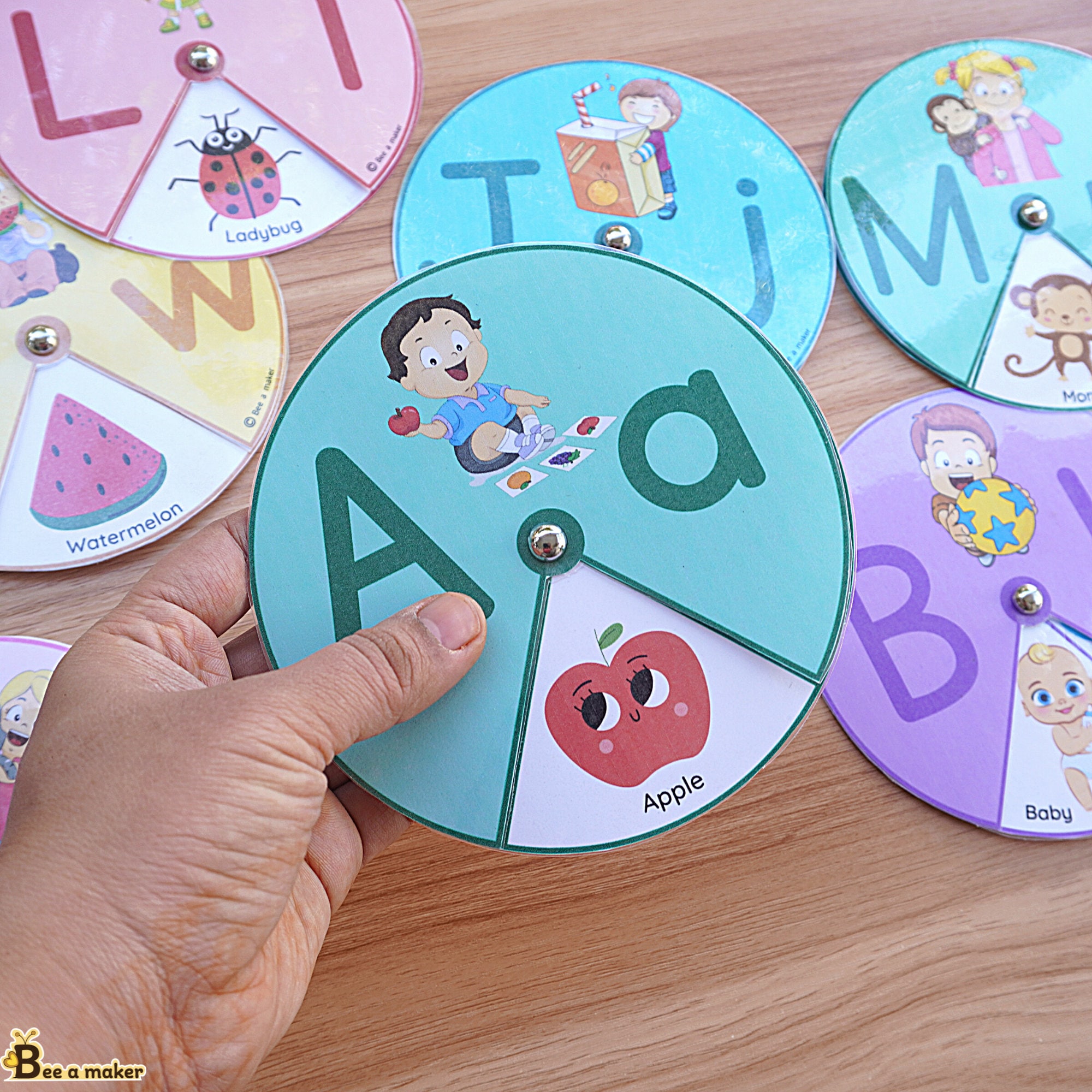 Alphabet Spinner- Uppercase and Lowercase Alphabet Spinner - Etsy
