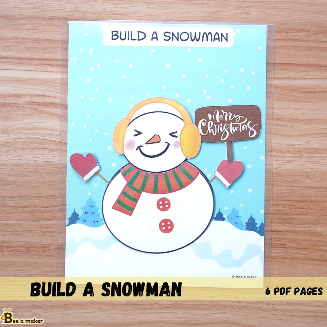Build a Snowman, Dress up a Snowman Winter Busy Book Printable Pdf Page ...