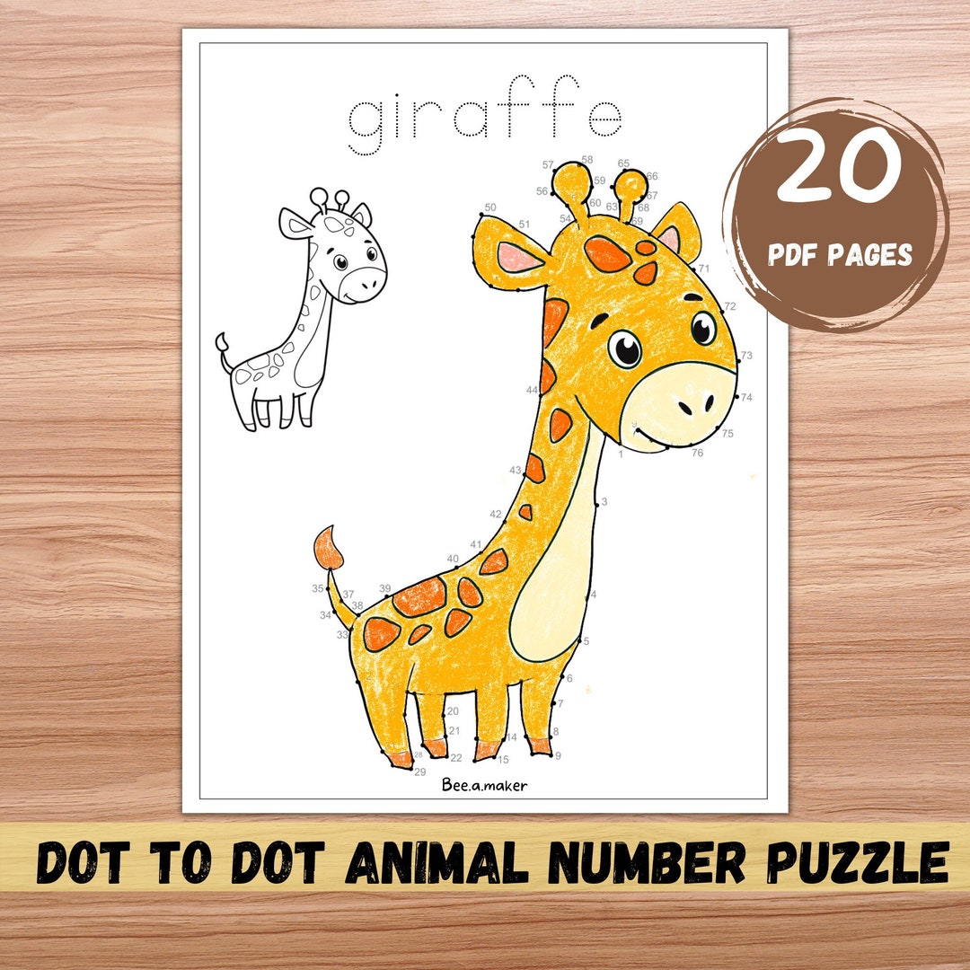 DOT TO DOT Animal Puzzle Game and Coloring Pages - Etsy
