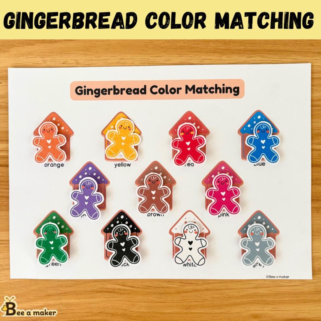 Color Matching Christmas Gingerbread Activity - Etsy