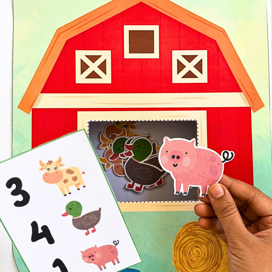 Farm Animals Counting Flisat Insert Printable Activity, Trofast Insert ...