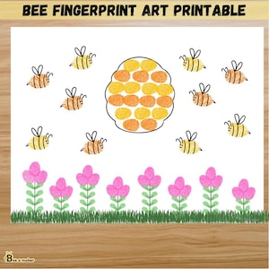 Bee Fingerprint Art for Toddlers, Preschool and Homeschool Kids ...