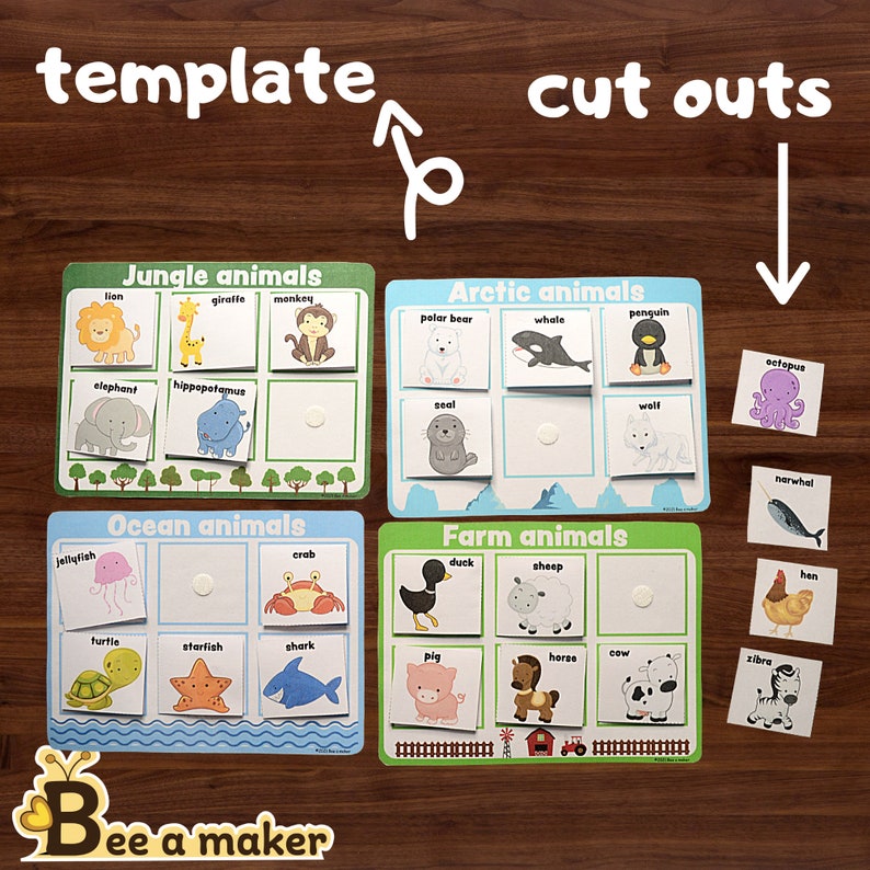 Animal Sorting Mats According to Their Habitats - Etsy