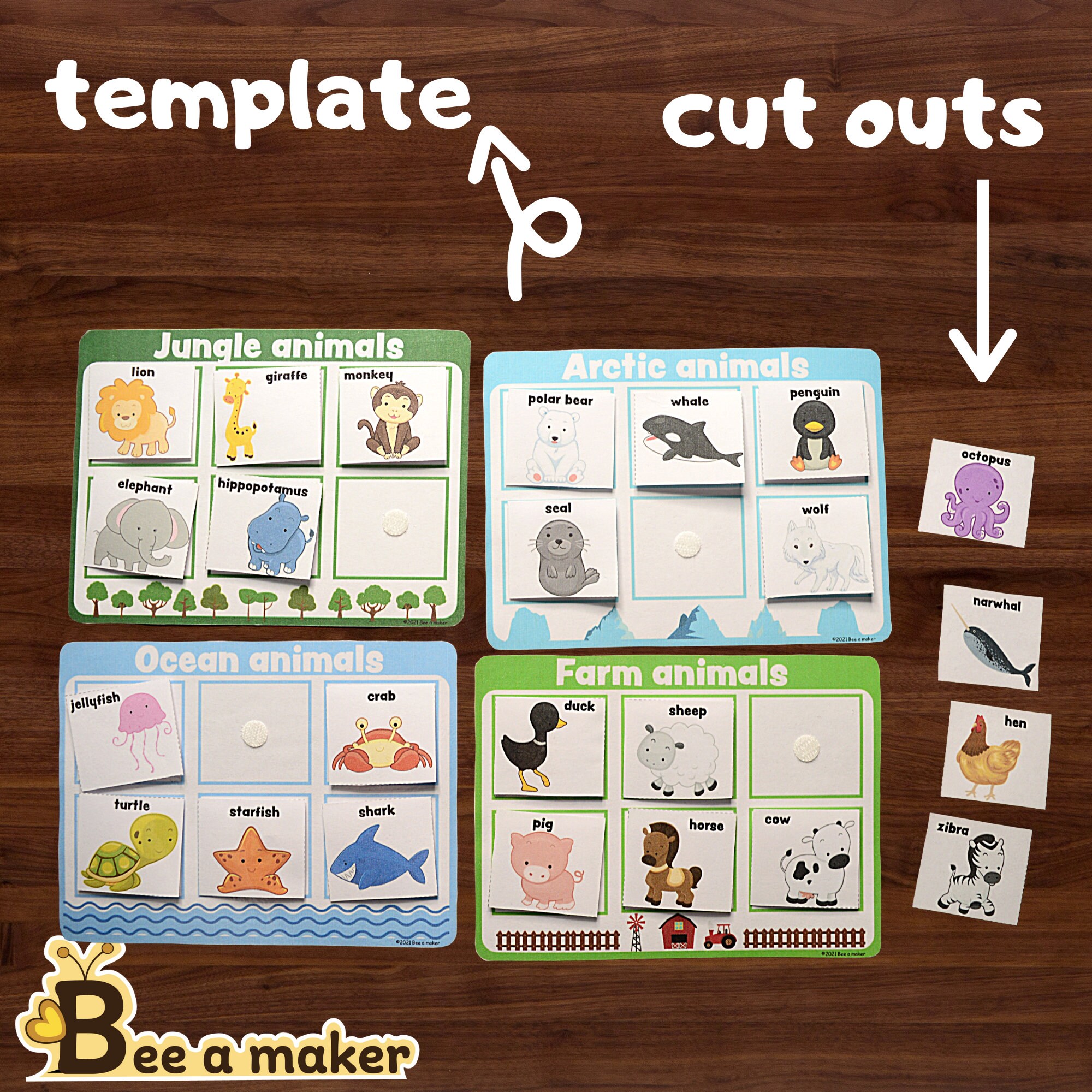 Animal Sorting Mats According to Their Habitats - Etsy