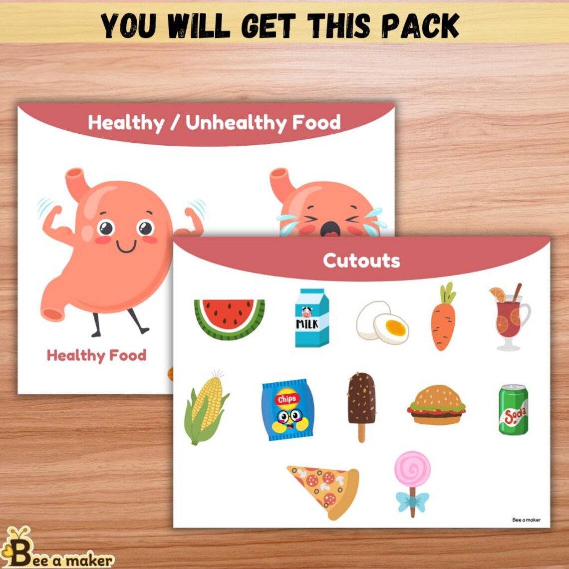 Healthy & Unhealthy Food Sorting Busy Book Page | Nutrition Activity ...