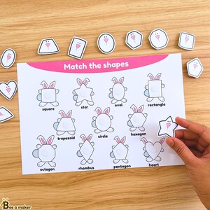 Easter or Bunny- Match the Shapes Activity - Etsy