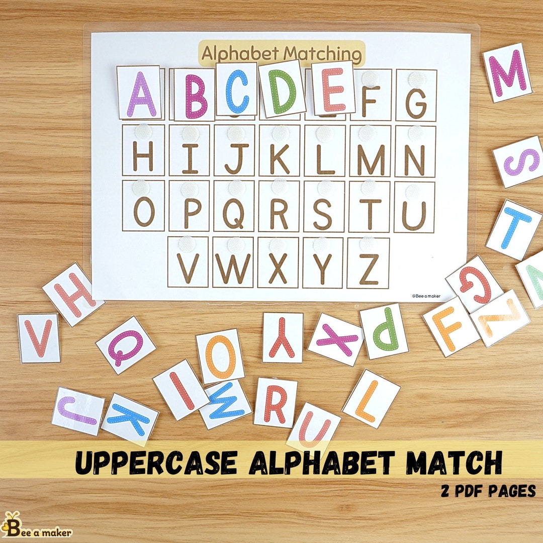 Uppercase to Uppercase Alphabet Match Printable Pdf Page, Toddler ...
