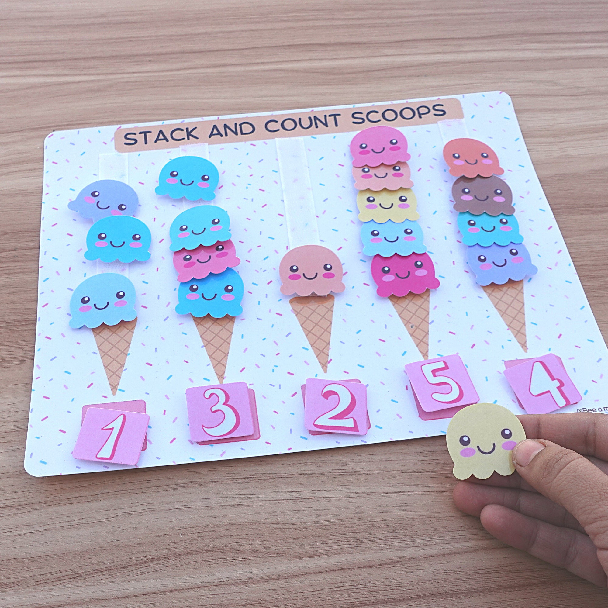 ICECREAM SCOOP COUNT Summer Busy Book Printable Pdf Page - Etsy Australia