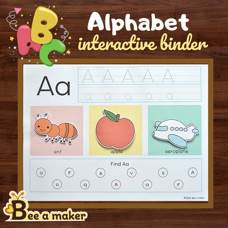 Alphabet Interactive Busy Book or Busy Binder for Toddlers | Etsy