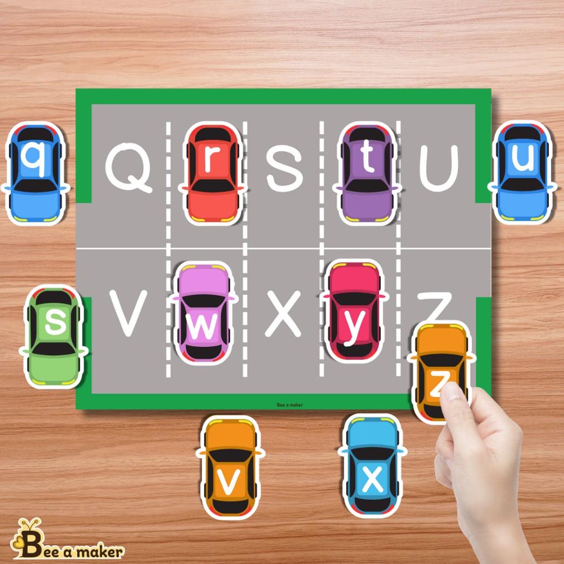 Alphabet Car Parking Activity Page, Busy Book Page for Toddlers ...
