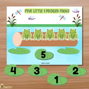 Five Little Speckled Frogs Song Busy Book Page - Etsy