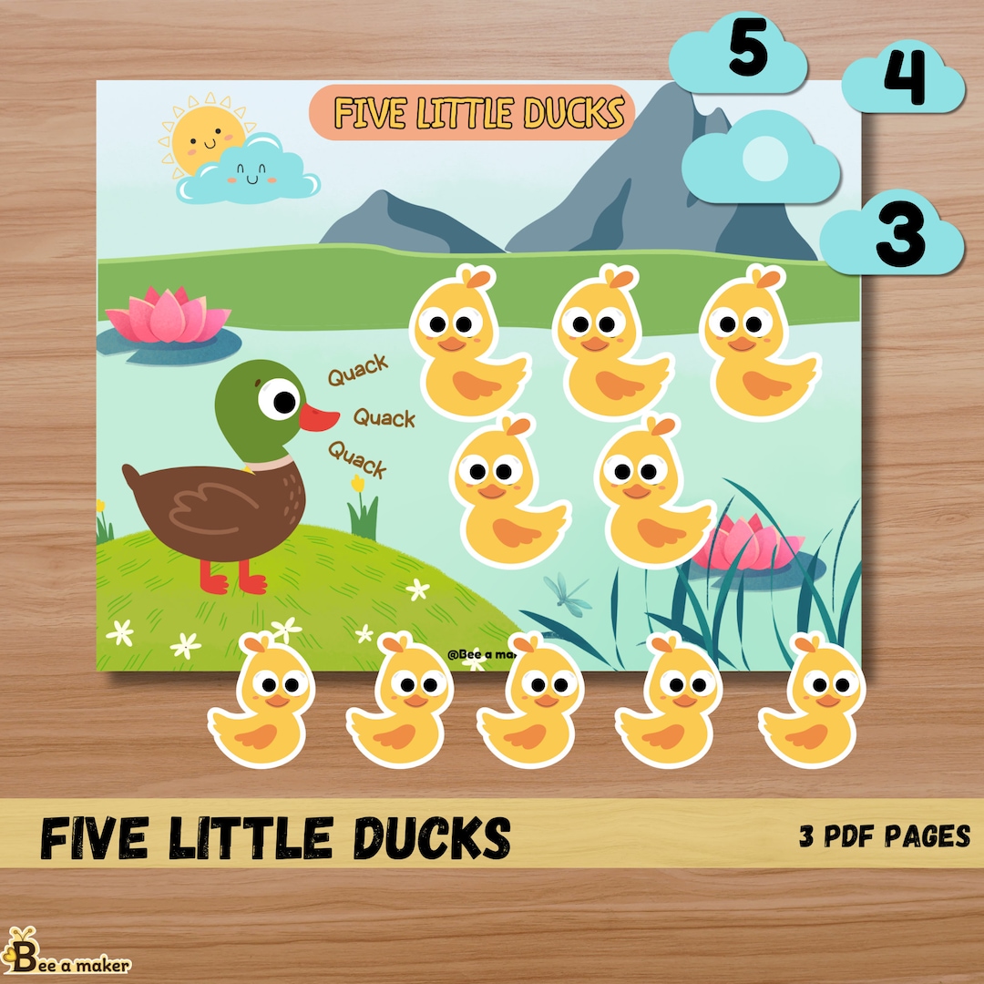 Five Little Ducks Nursery Rhyme Busy Book Page - Etsy