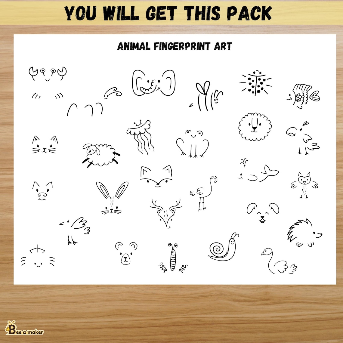 Animal Fingerprint Art, Kids Fingerprint Printables, Thumbprint Art ...
