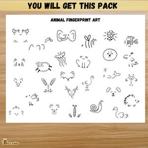 Animal Fingerprint Art, Kids Fingerprint Printables, Thumbprint Art ...