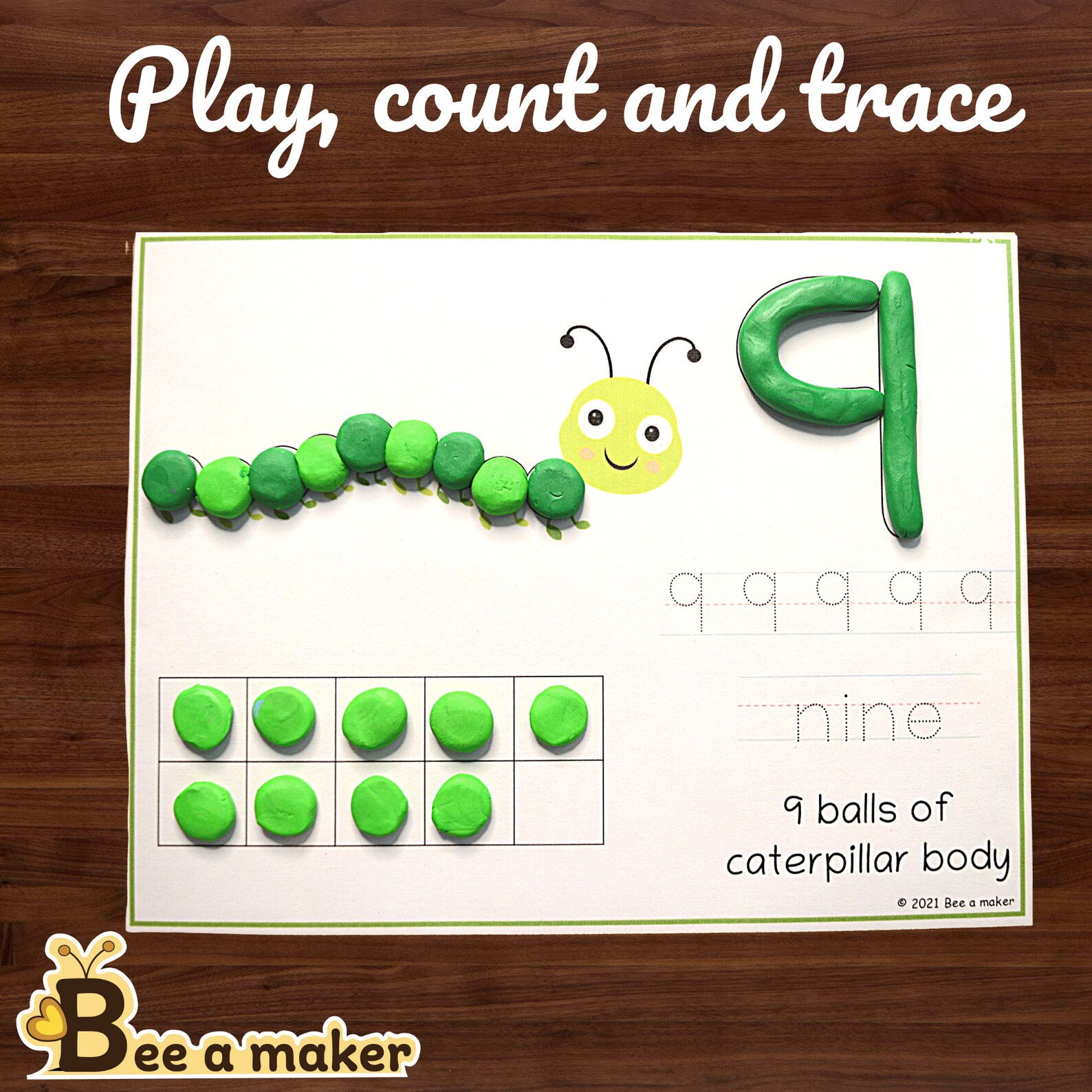 Number Counting Playdough Mat Busy Book | Etsy