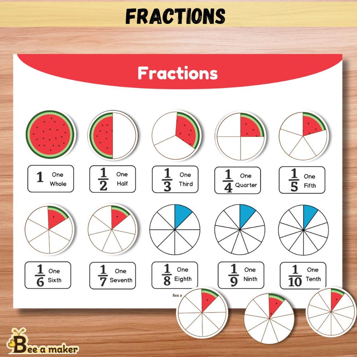 Fractions Matching Printable Busy Book Page | Hands-on Math Activity ...