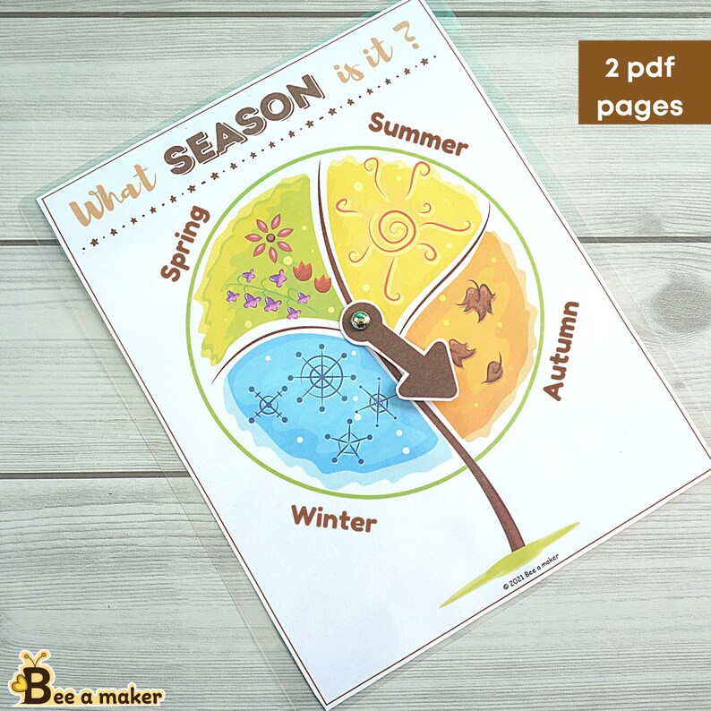 Four Seasons Printable Busy Book Printable Pdf Page for Circle Time ...