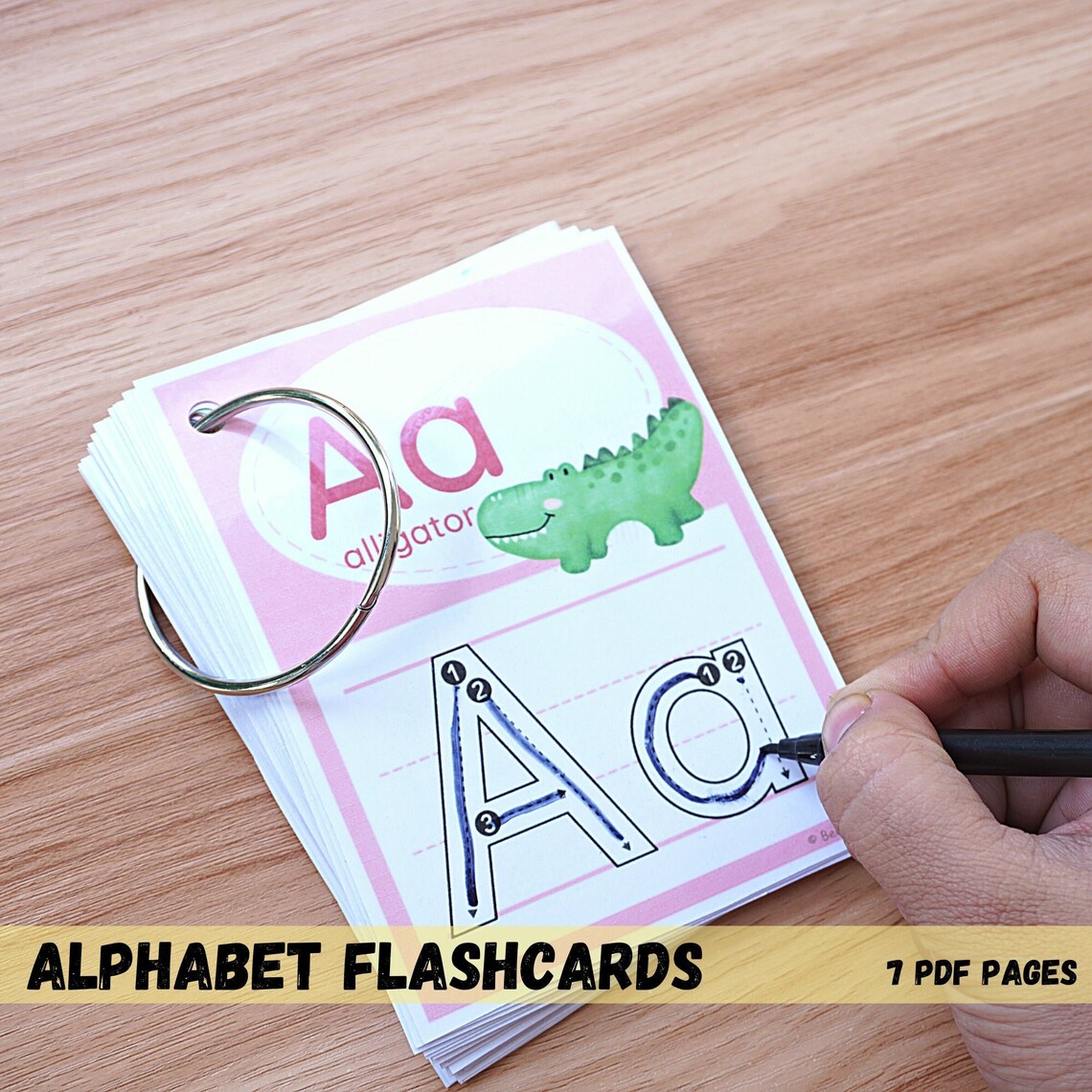 Alphabet Tracing Flashcards Uppercase and Lowercase Letter - Etsy