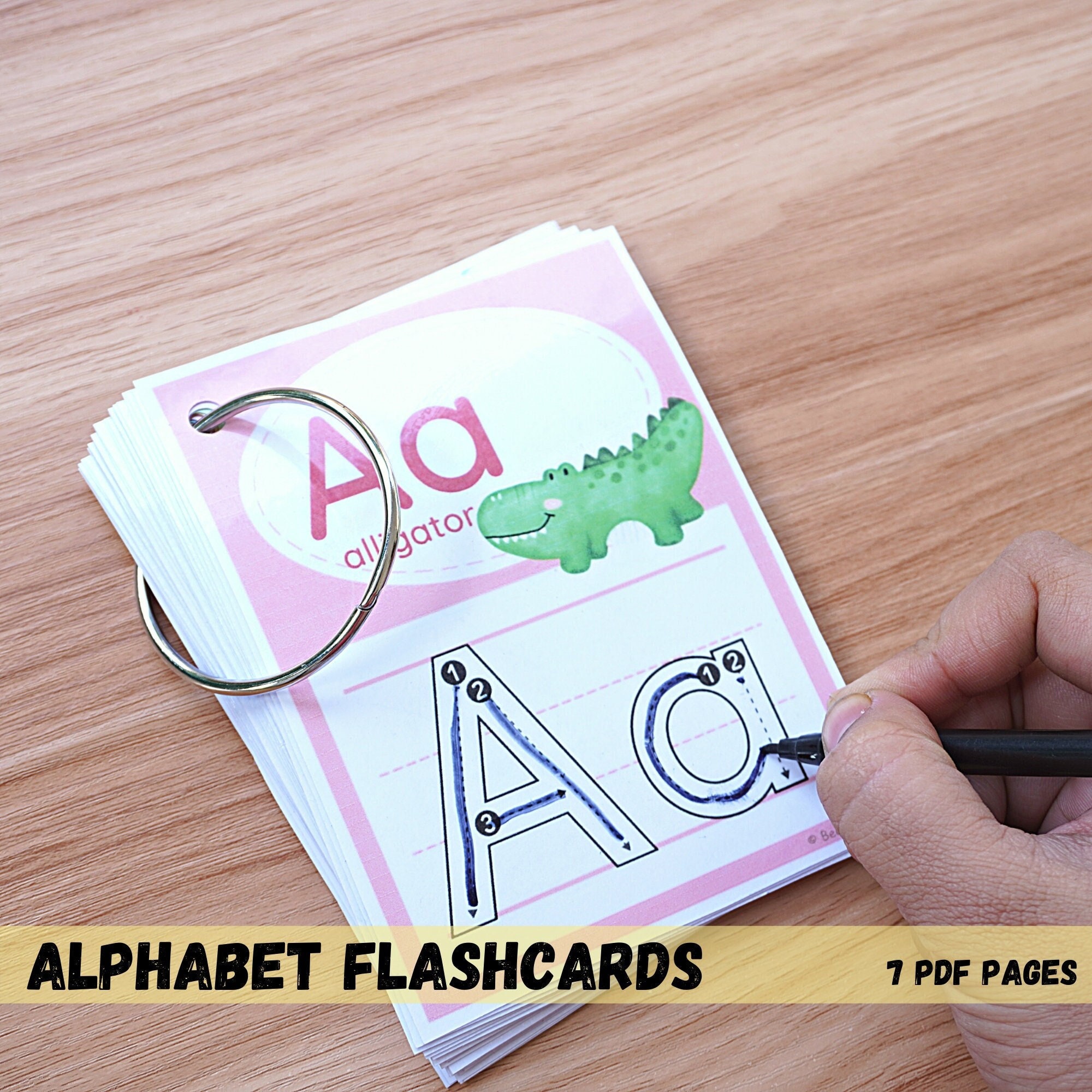 Alphabet Tracing Flashcards Uppercase and Lowercase Letter - Etsy