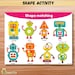 Robot Shape Matching Busy Book Activity, for Toddlers, Homeschool and ...