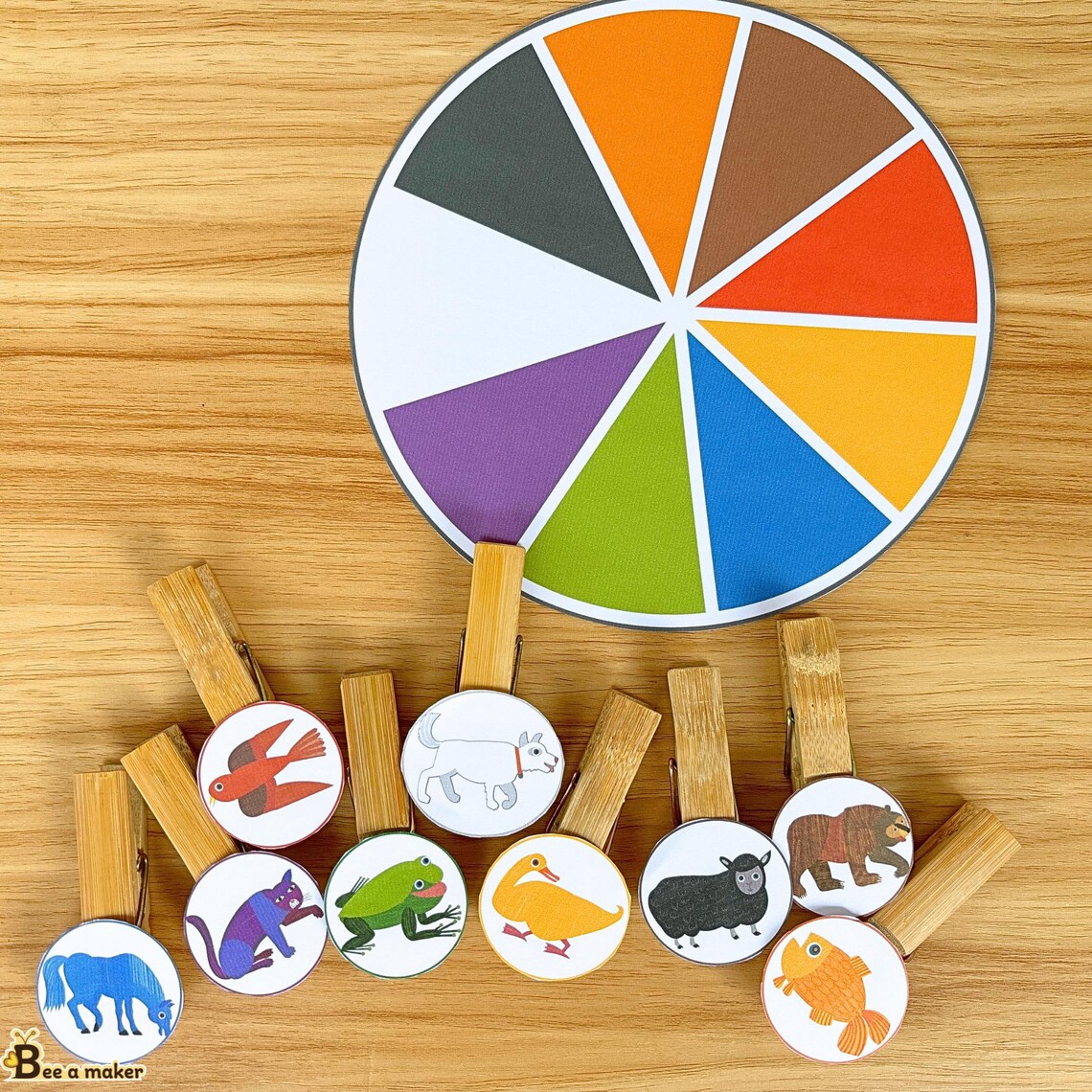 Brown Bear Color Wheel Activity for Toddlers, Homeschool, Preschool - Etsy