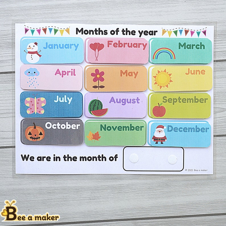Months of the Year Busy Book Printable Pdf Page Toddler - Etsy UK