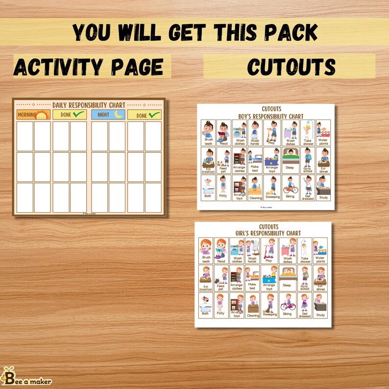 Daily Responsibility Chart for Boys and Girls Busy Book - Etsy