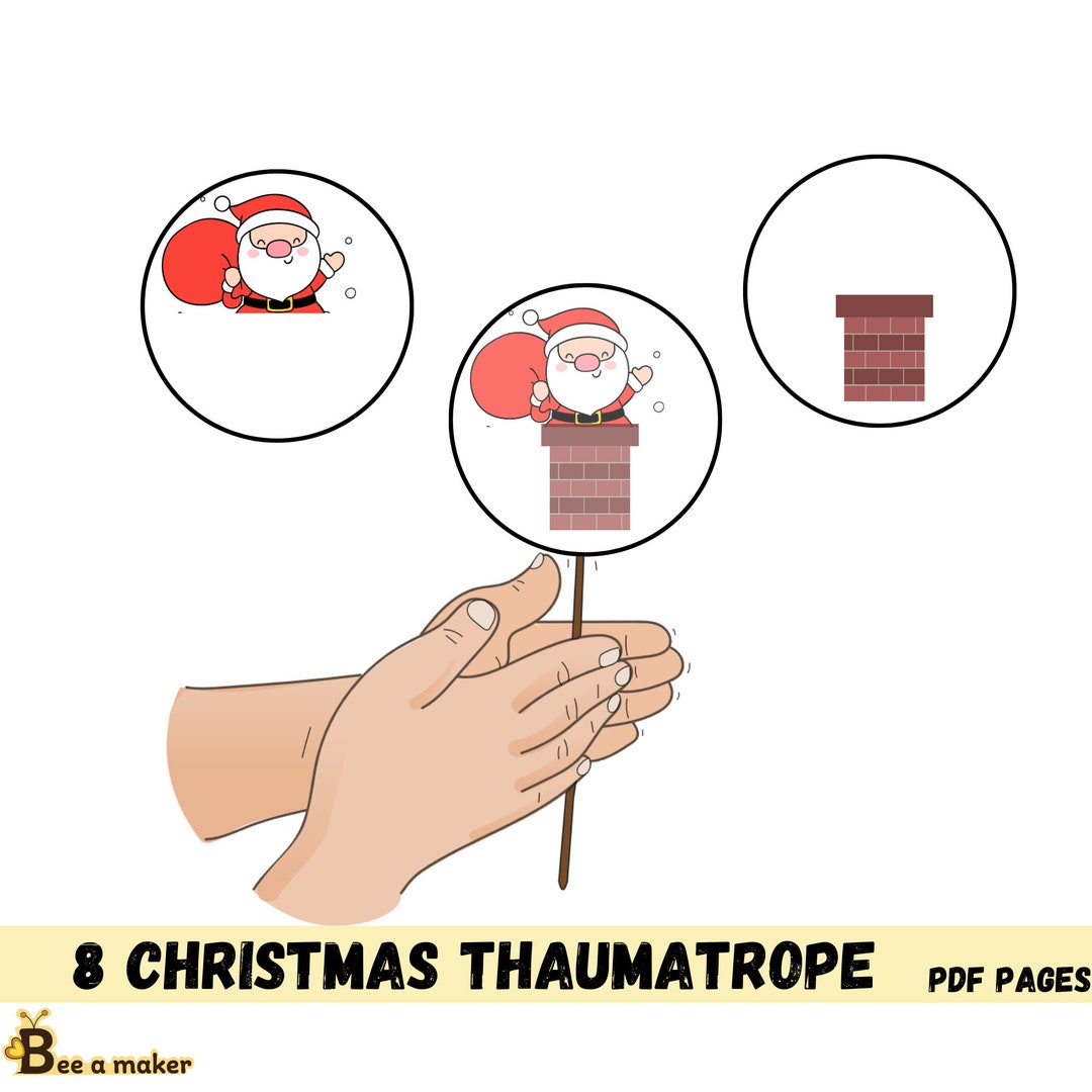 Christmas Thaumatrope STEM Activity for Kids, Papercraft, Optical ...