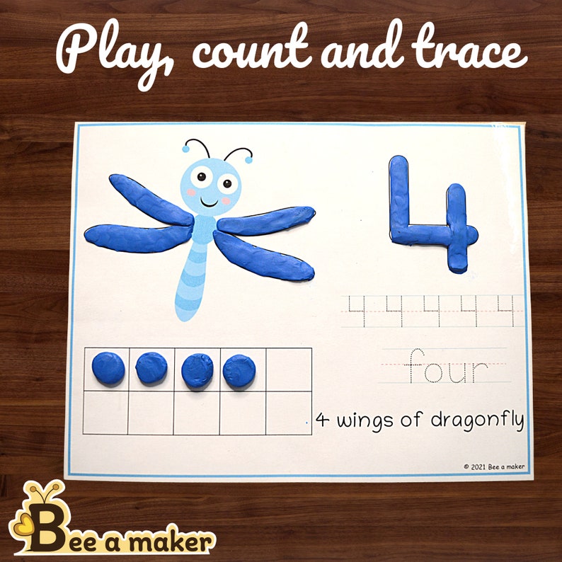 Number Counting Playdough Mat Busy Book | Etsy