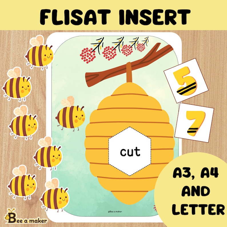 Beehive - Bees Counting Flisat Insert Activity, Trofast Insert - Etsy