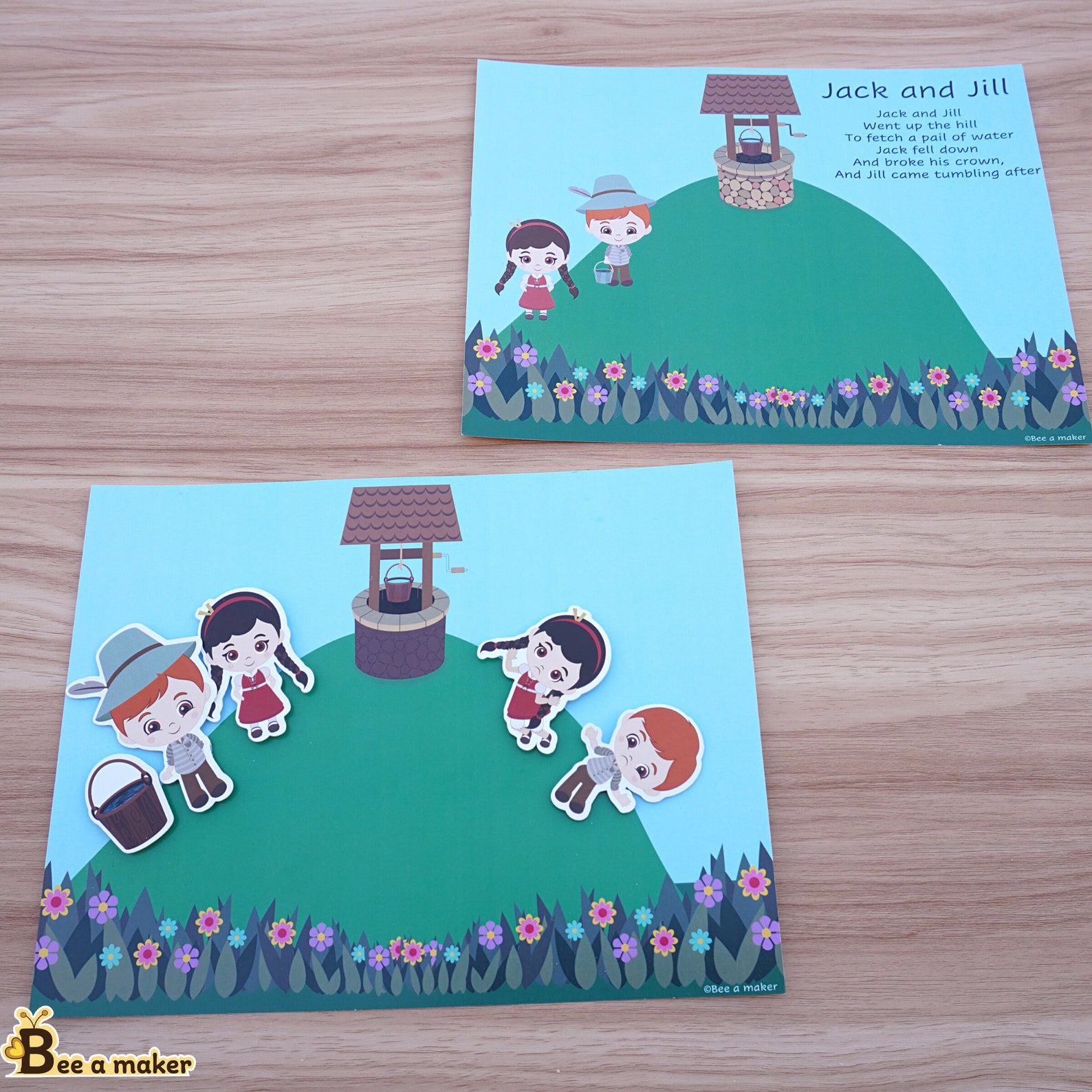 Jack and Jill Nursery Rhyme Busy Book Page Activity and Sequencing - Etsy