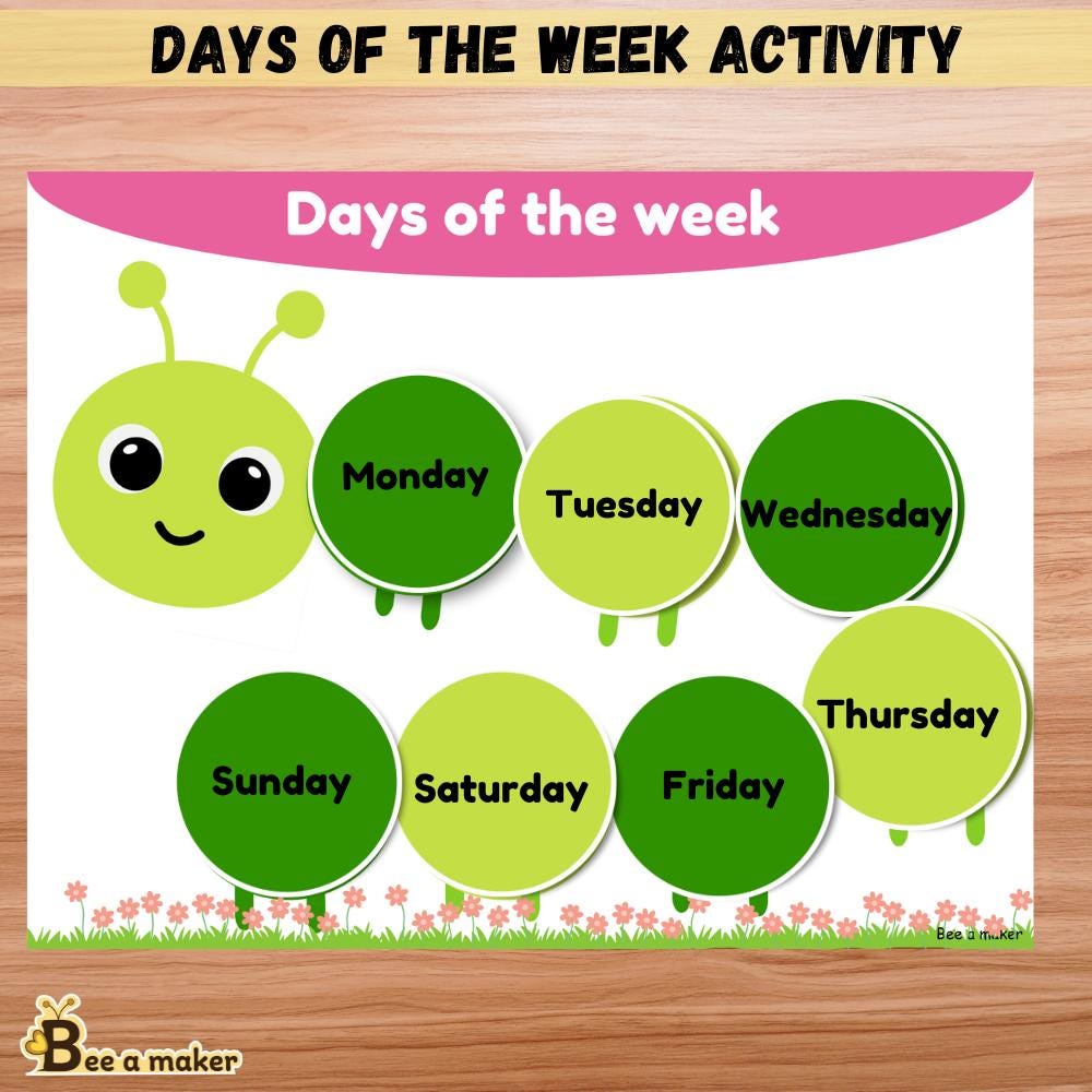 Days Of The Week Chart Ideas For Preschool